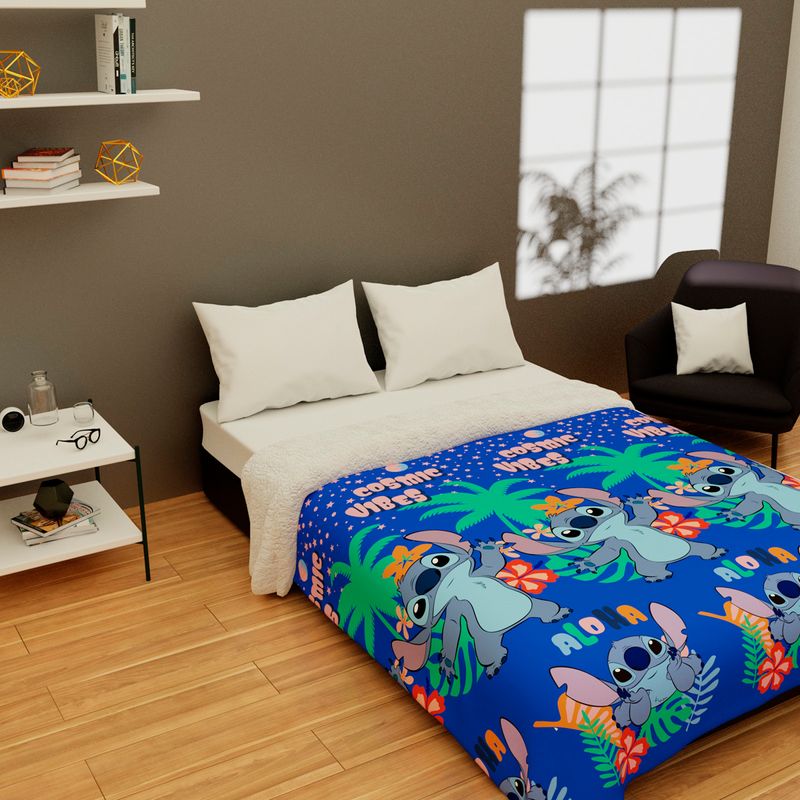 Manta Carneirinho Casal Lilo Stitch Cosmic Vibes Manta Carneirinho Casal Lilo Stitch Cosmic Vibes