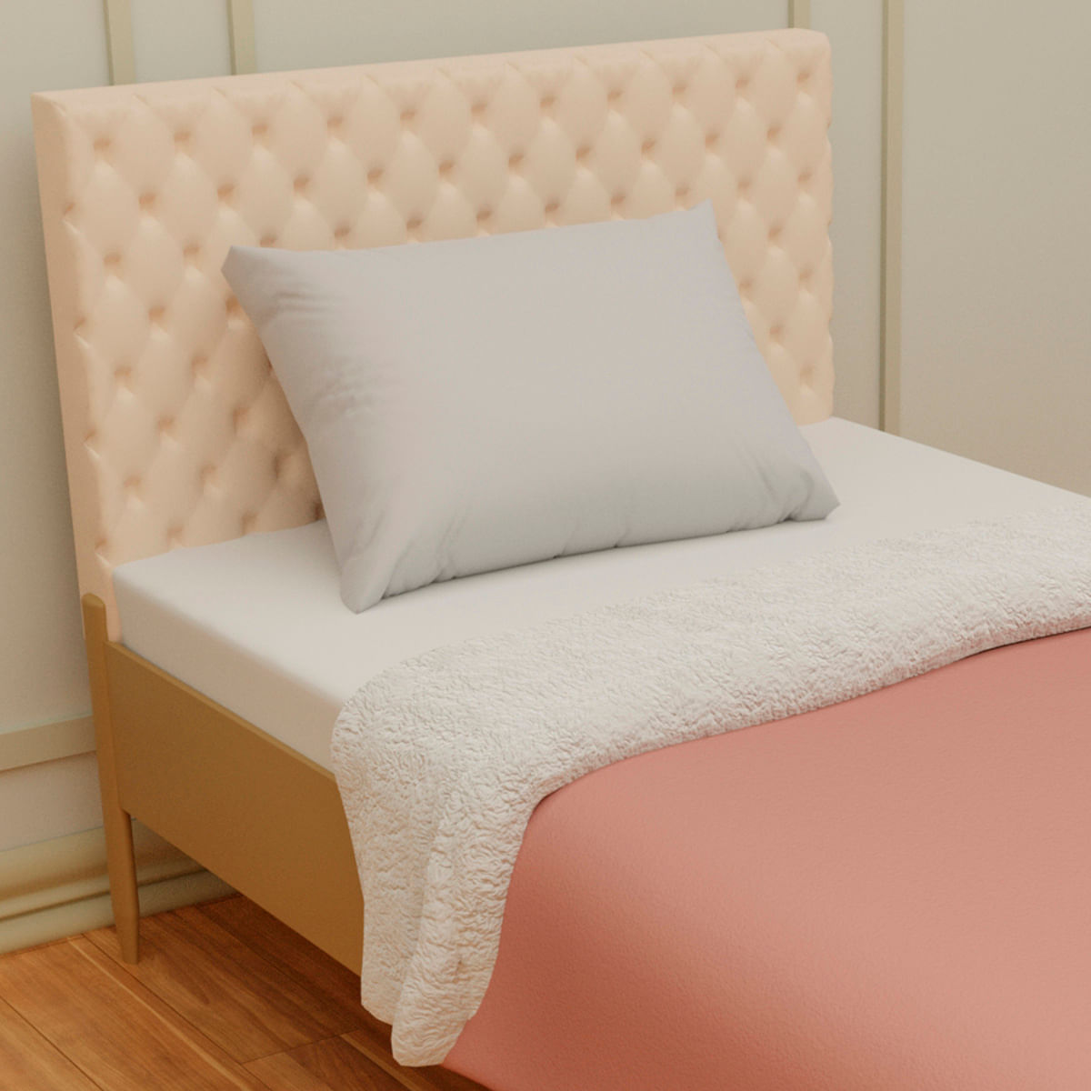 Manta Sherpa Solteiro Lisa Rosa 16-1511 Casa