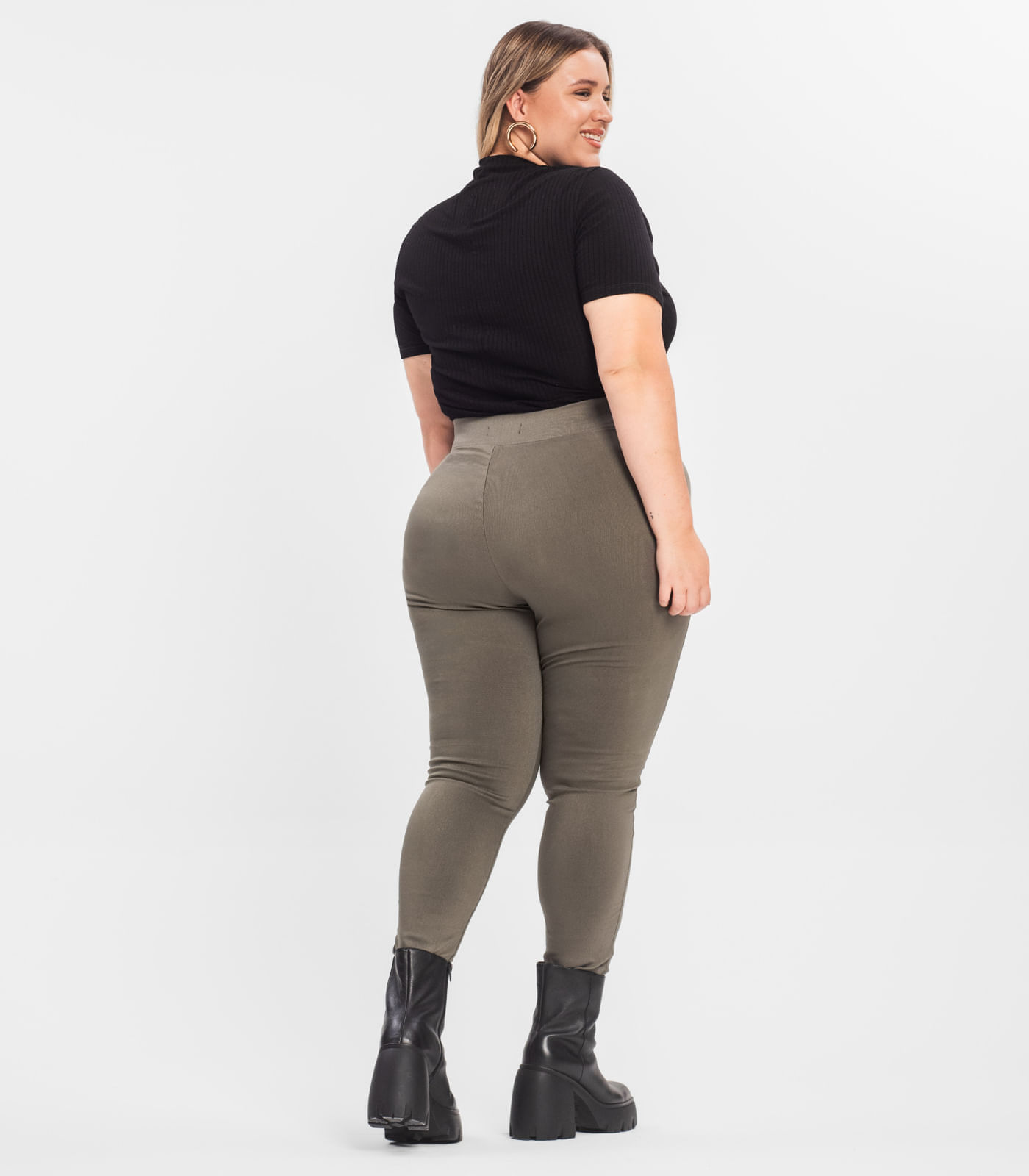 Legging Feminina Bengaline Plus Size Secret Glam Verde