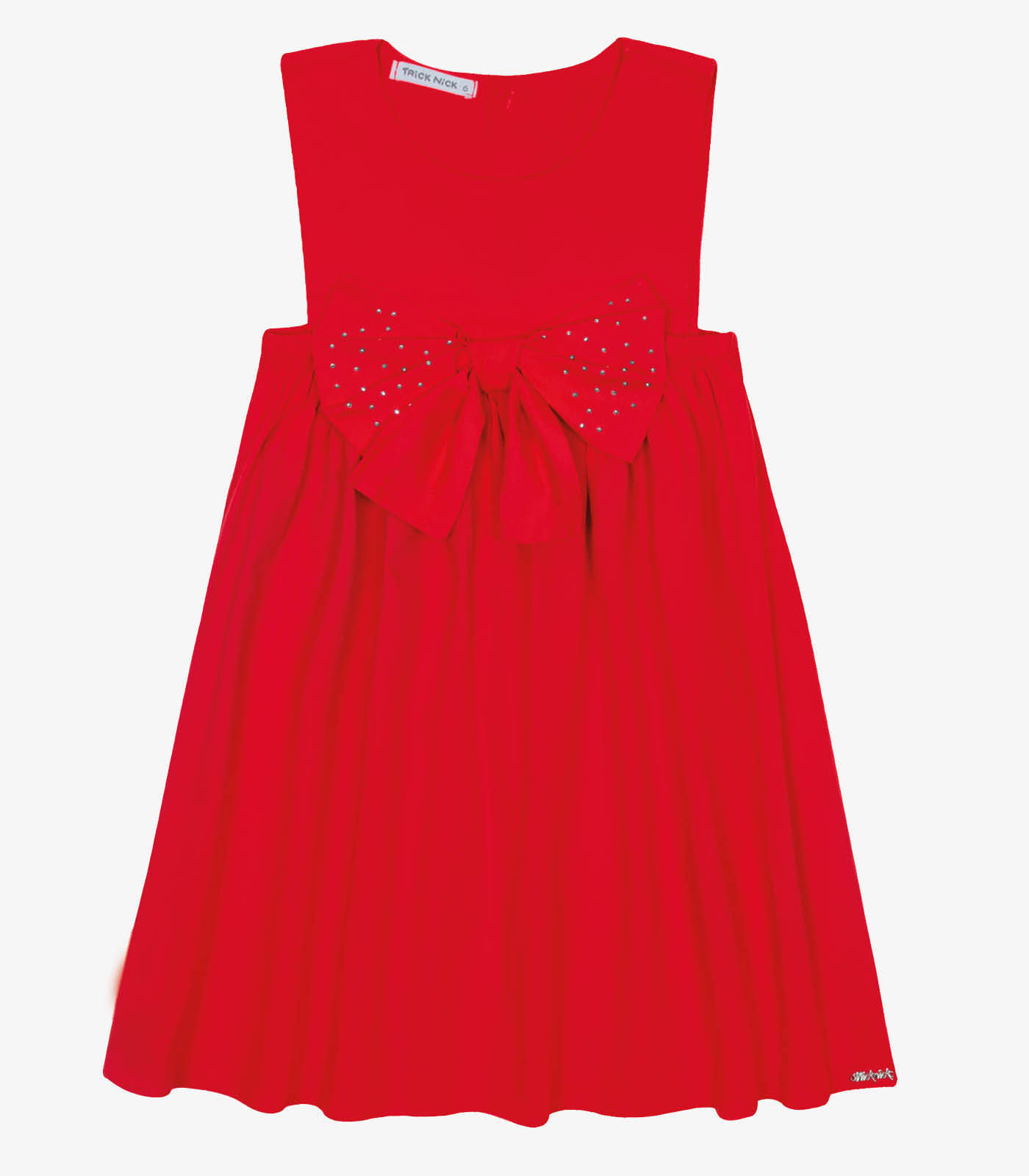 Vestido Infantil Tricoline Com Laço Trick Nick Vermelho