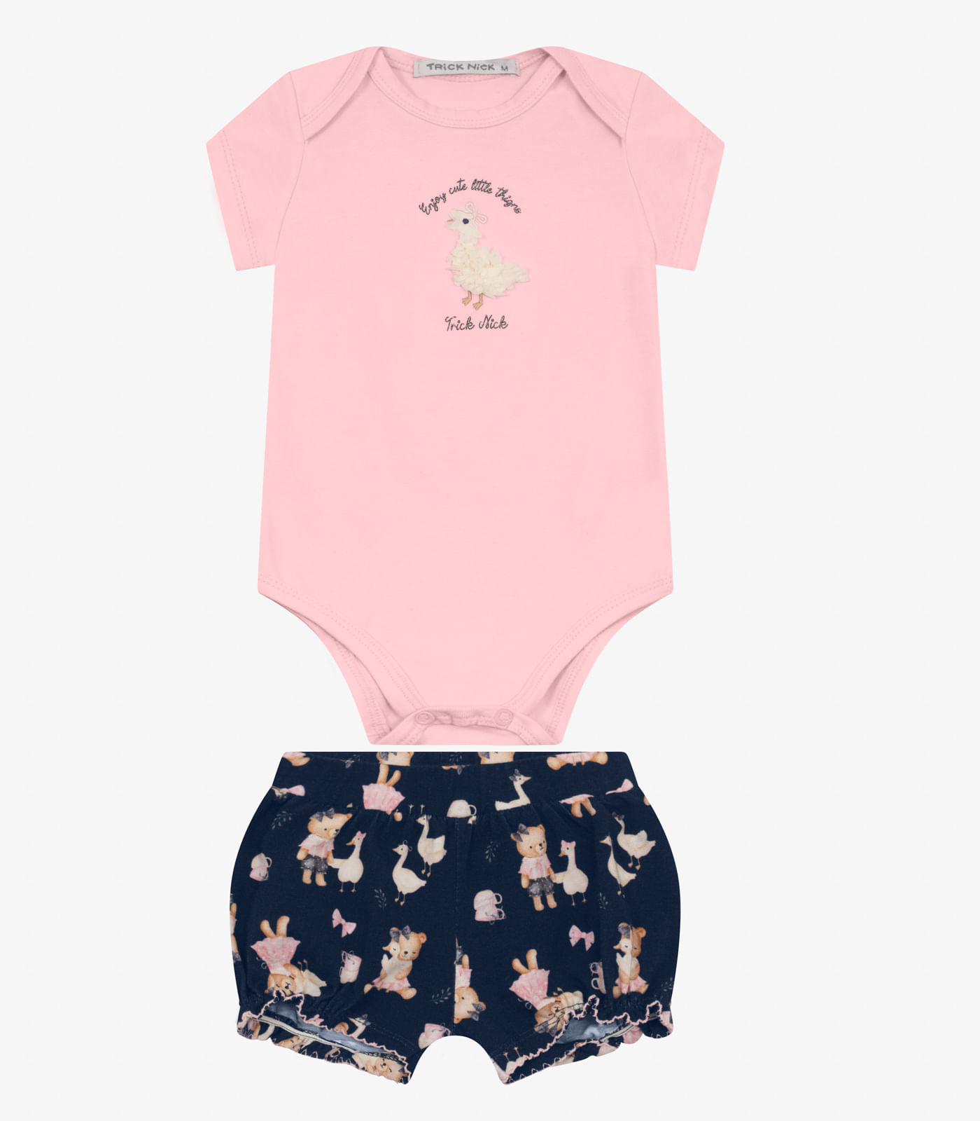 Conjunto Body com Shorts Trick Nick Rosa
