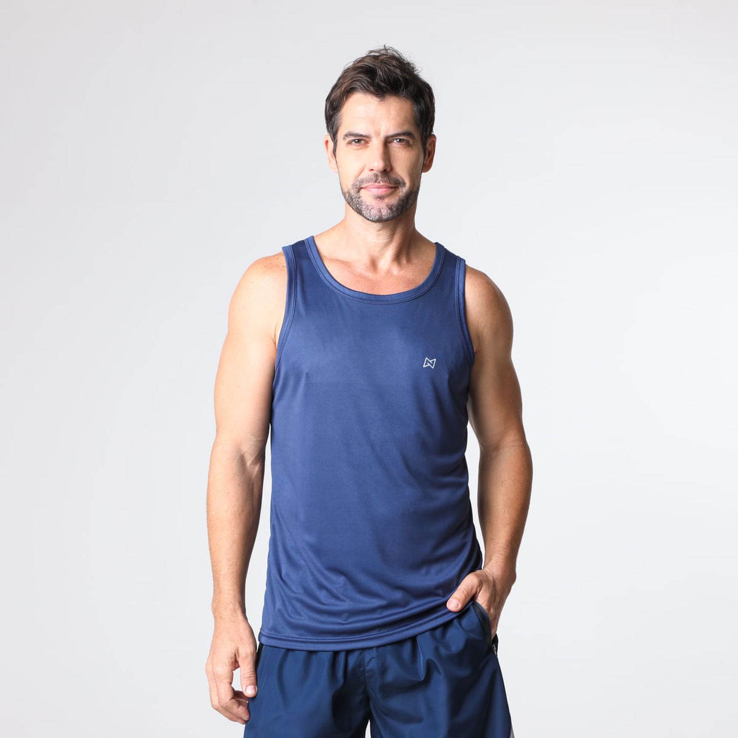 Regata Masculina Norton Azul Malha Dry Cavada Black Iris