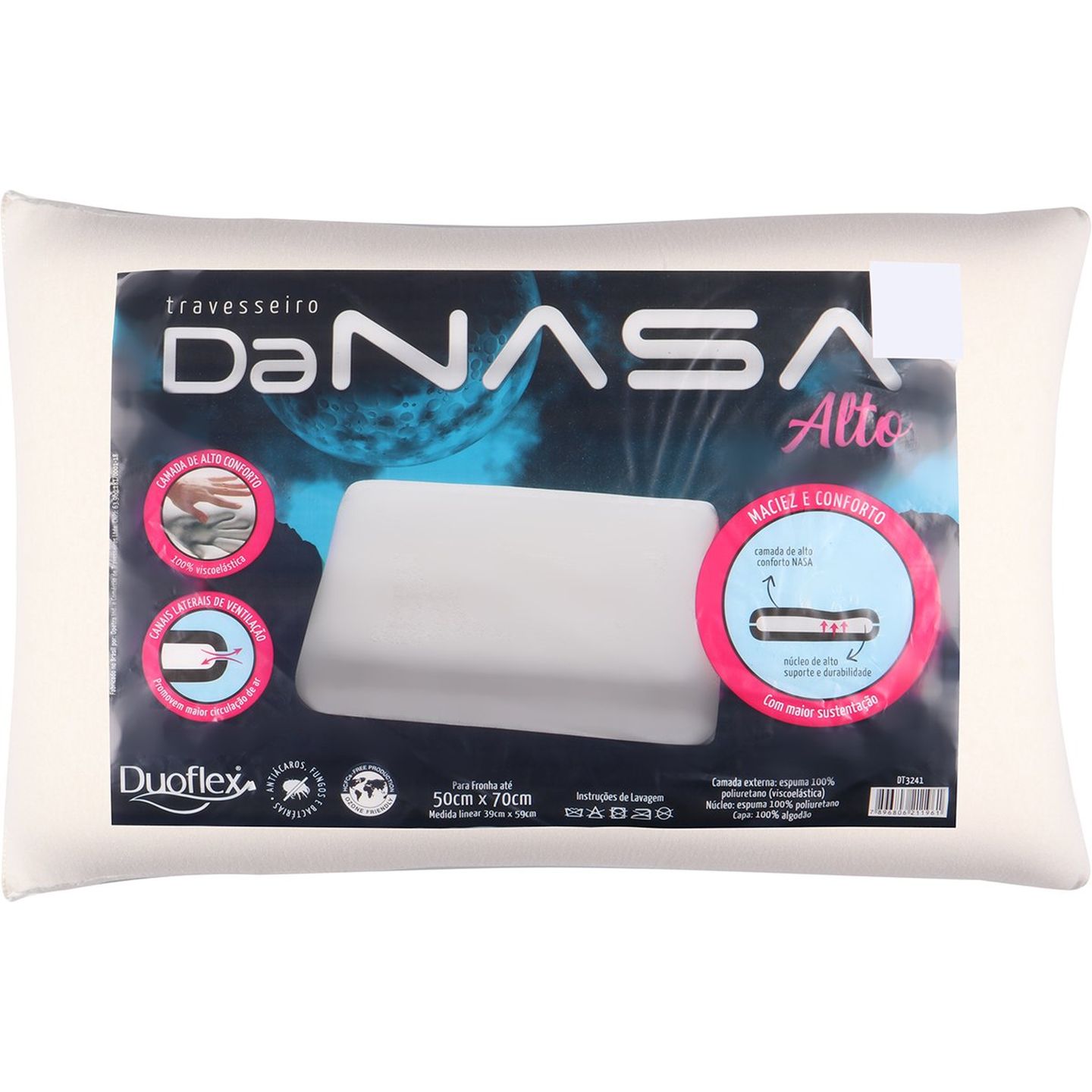 Travesseiro Nasa - Duoflex 45x65x13 cm