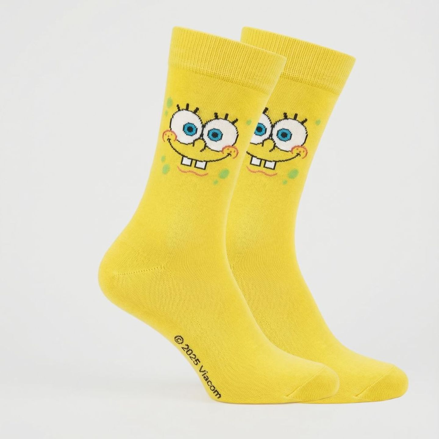 Meia Cano Médio Bob Esponja Estampada Amarela - Nickelodeon